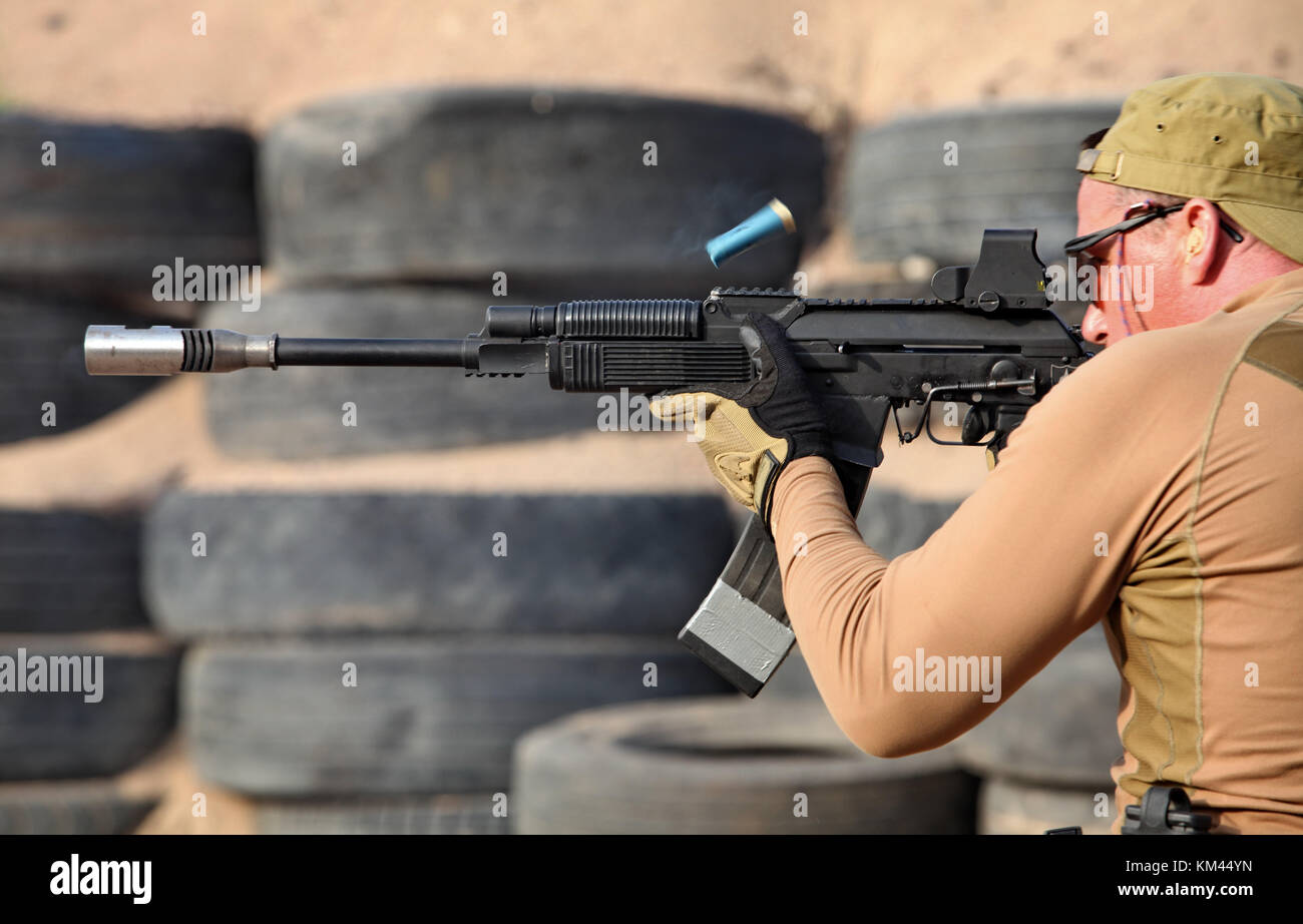the firing of weapons large caliber Stock Photo - Alamy