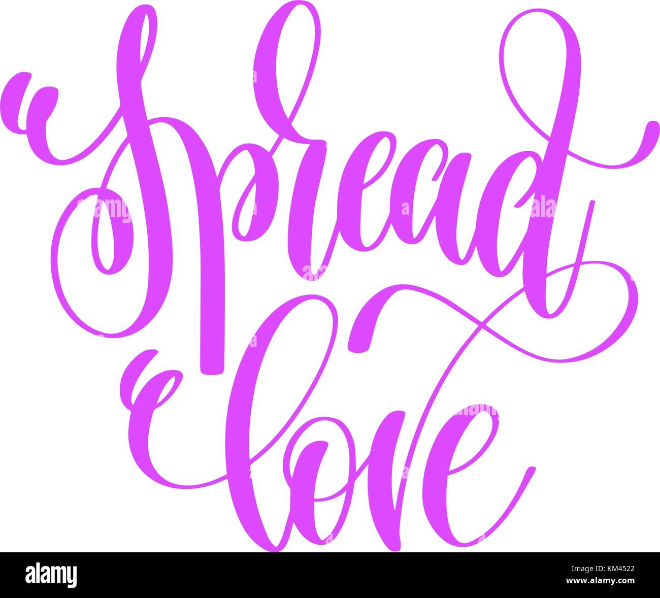 spread love - hand lettering love quote to valentines day design Stock ...