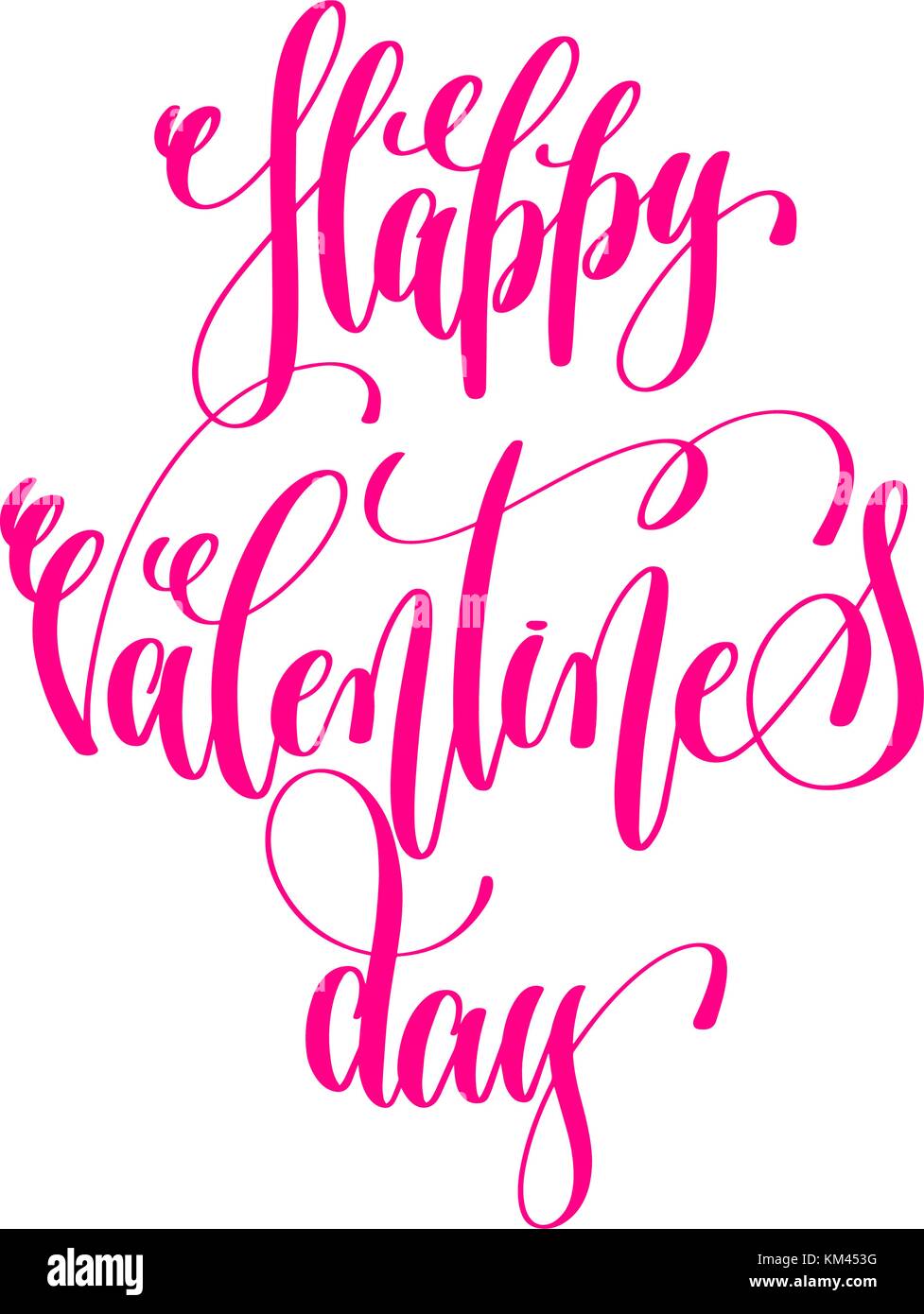 happy valentines day - hand lettering love quote to valentines d Stock ...