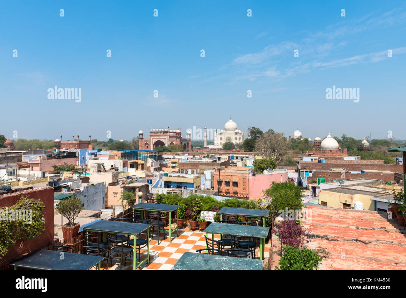 AGRA, INDIA - MARCH 17, 2016: Wide angle picture of the amazing view of ...