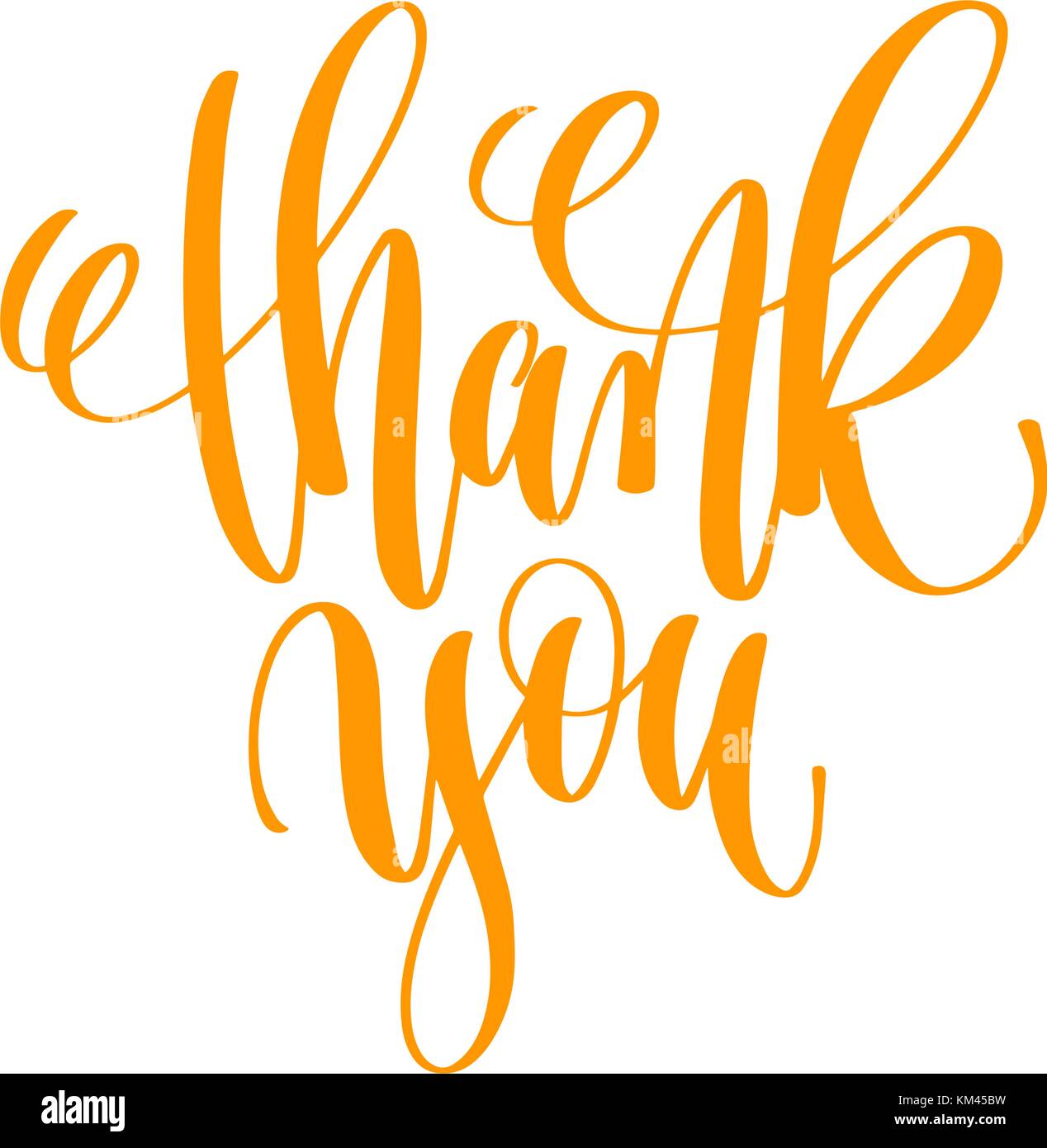 thank you - hand lettering calligraphy positive quote design Stock ...