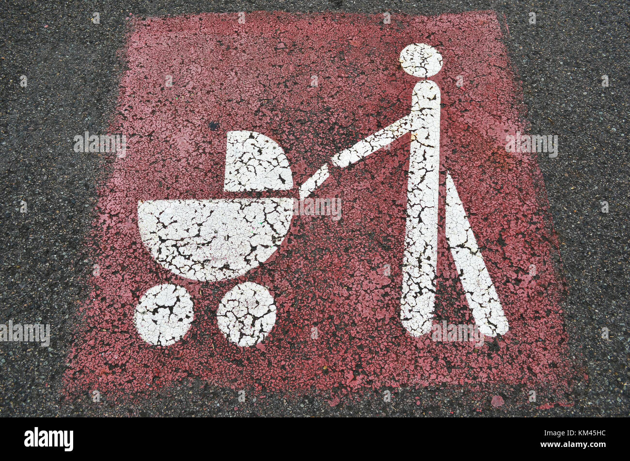 Parents with prams sign Stock Photo - Alamy