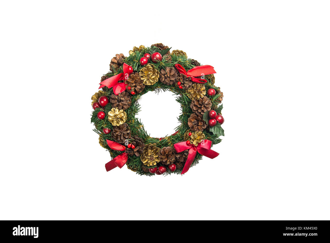 Festive wreaths white background Cut Out Stock Images & Pictures - Alamy