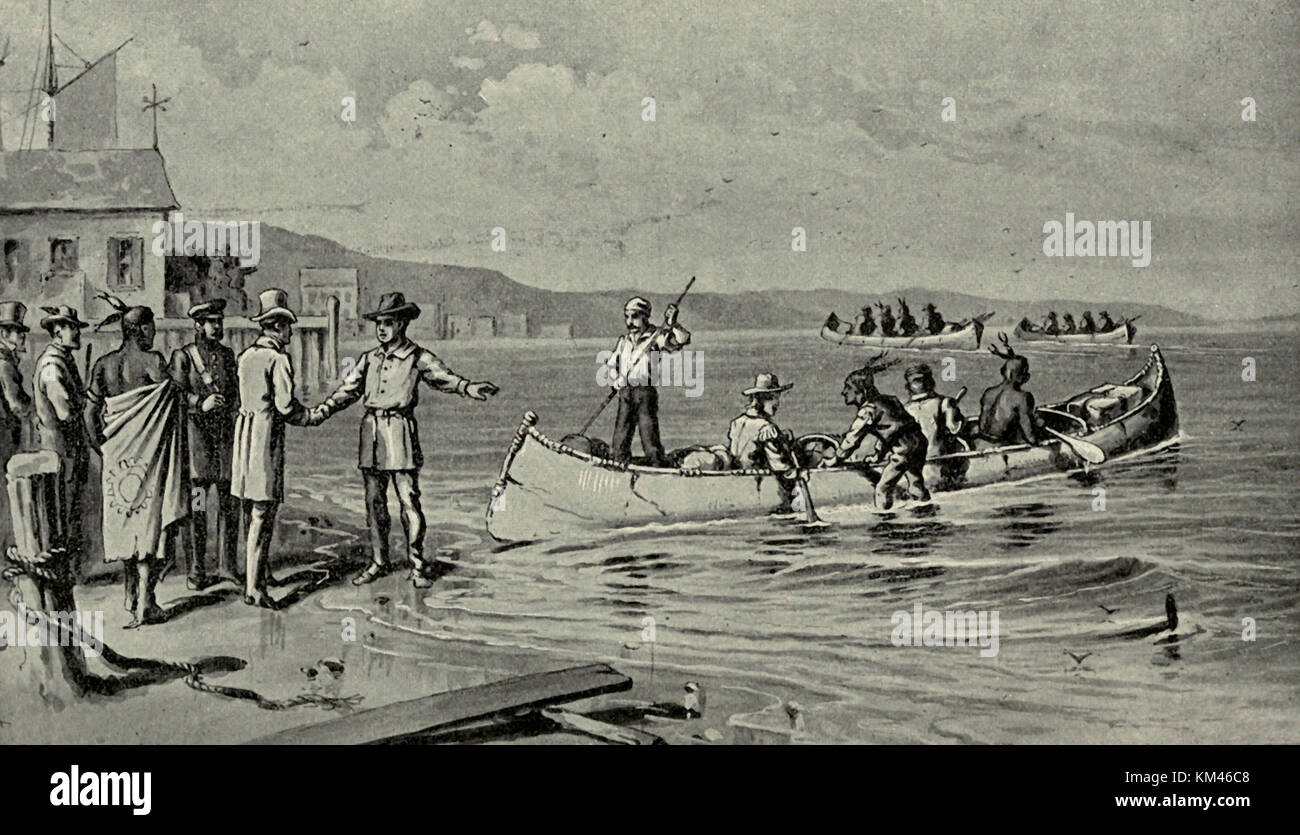 Cass Expedition leaving Detroit, 1820 Stock Photo - Alamy