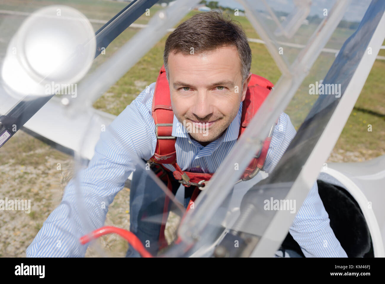 Portrait of man on airfield Stock Photo - Alamy