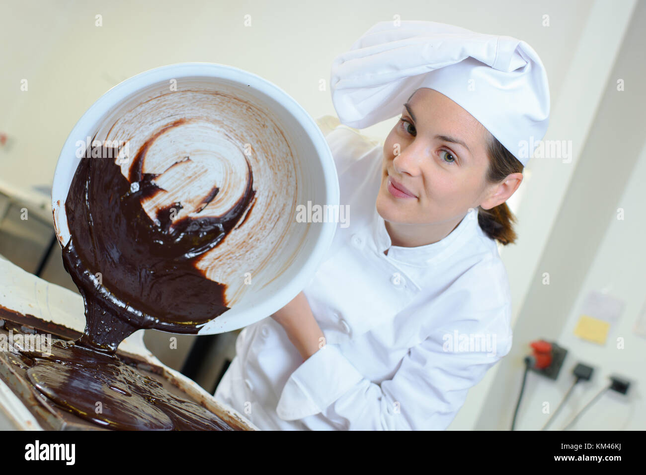 pouring melted chocolate Stock Photo - Alamy