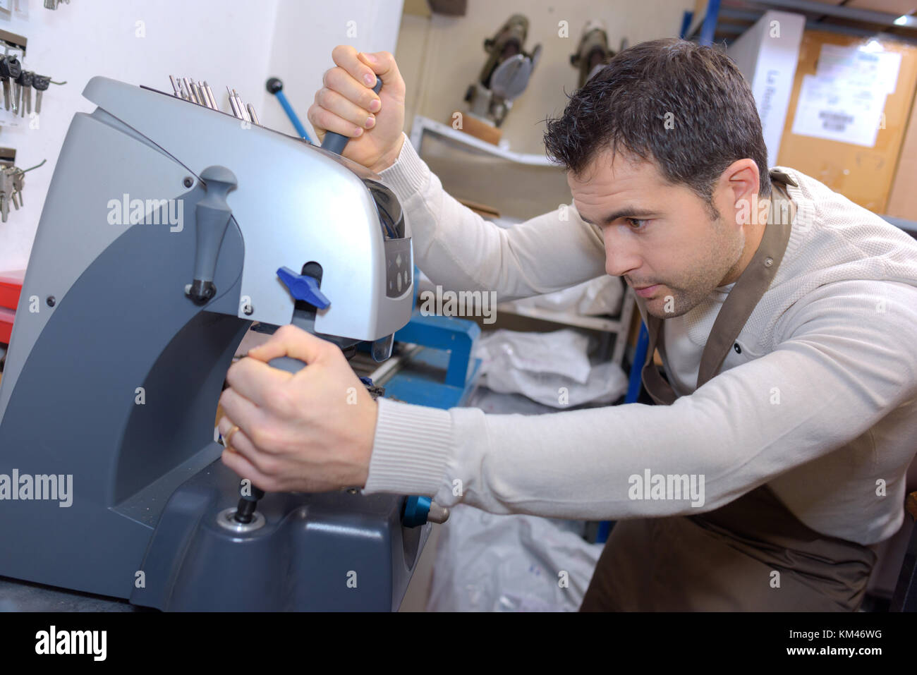 stitching beautiful footwear on a machine Stock Photo - Alamy