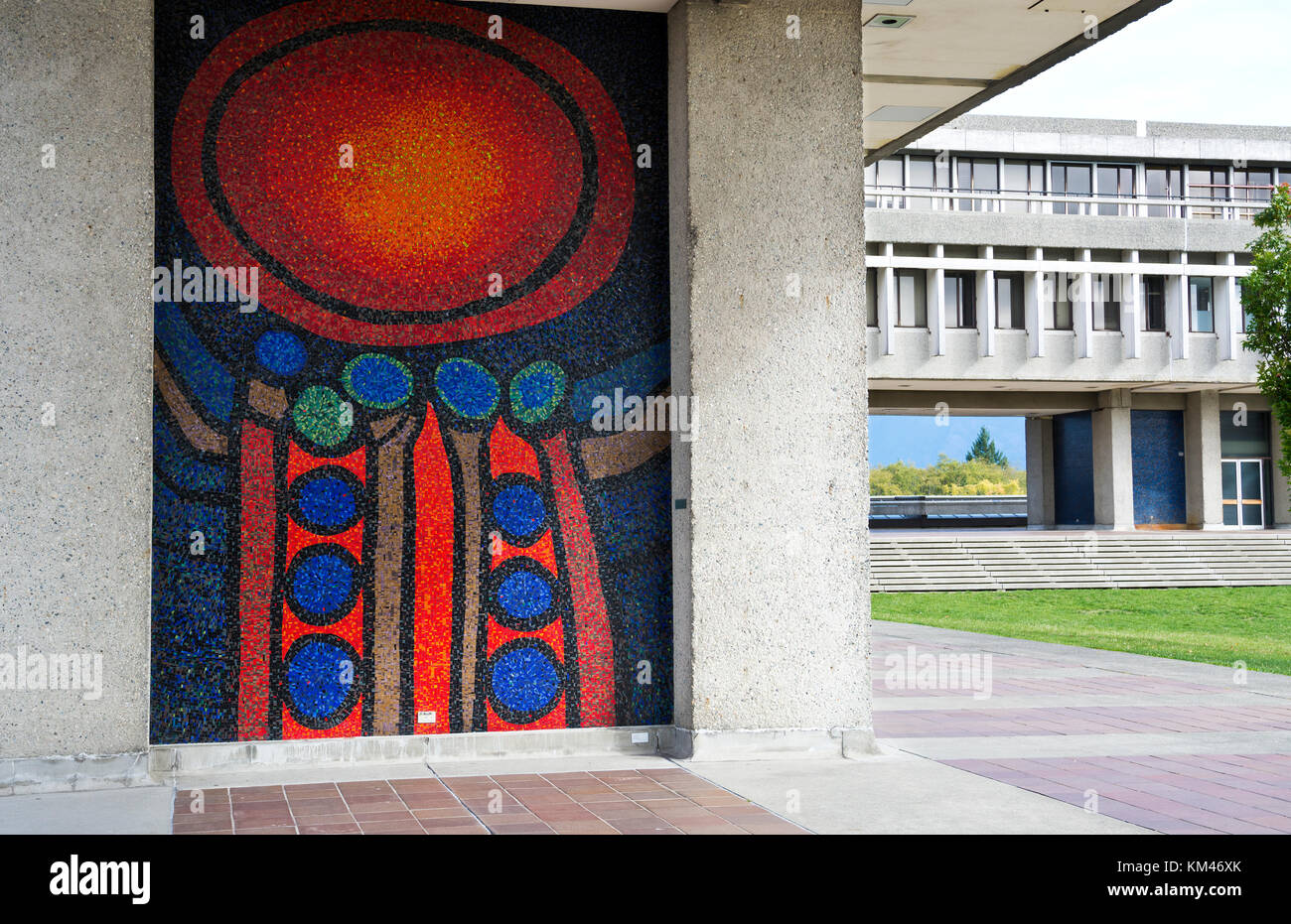 Simon Fraser University Burnaby campus: Colourful tile mosaic artwork ...