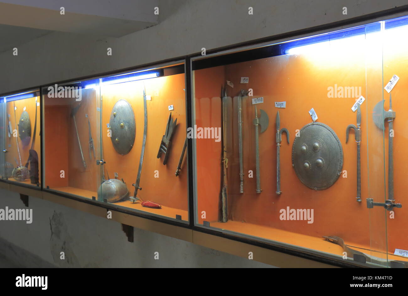 History of weapon display at Hall of Heros museum Udaipur India Stock ...