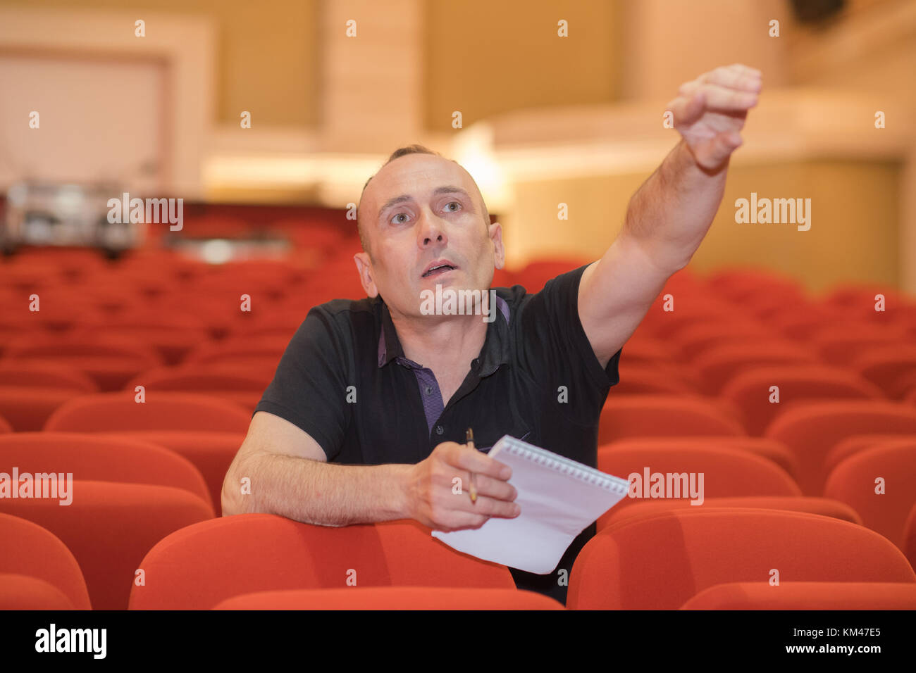 director in auditorium of movie theater Stock Photo - Alamy