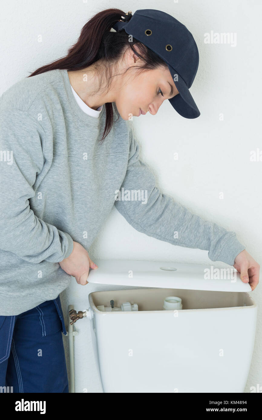 Mature woman toilet hi-res stock photography and images - Alamy