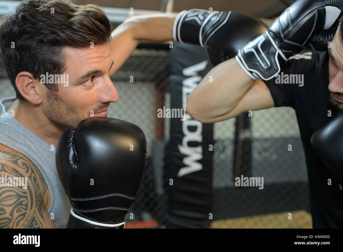 two men boxing Stock Photo - Alamy