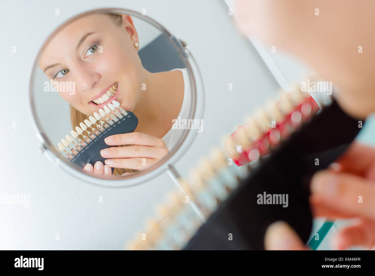 woman with set of teeth Stock Photo - Alamy