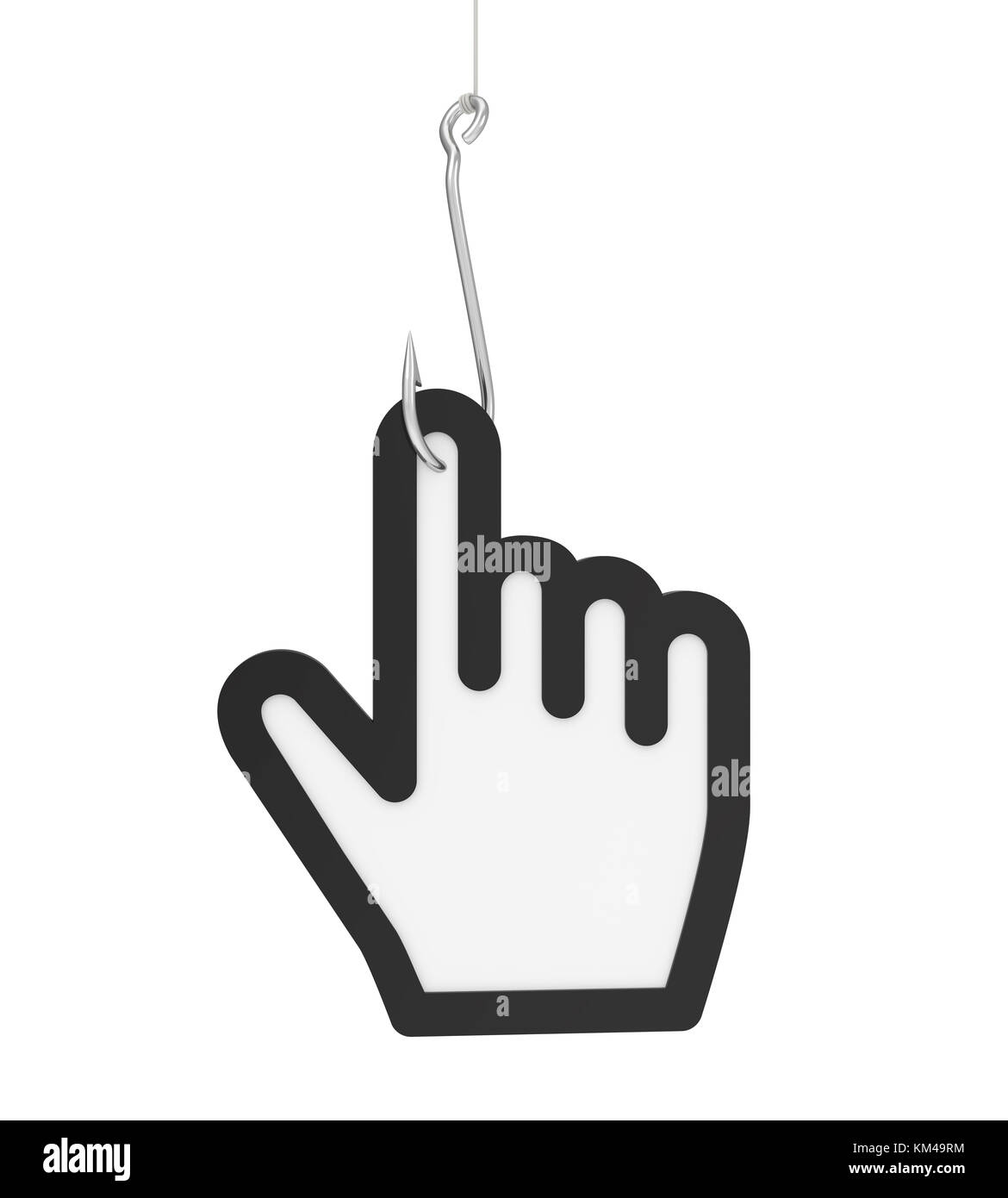 Fishing Hook with Mouse Cursor Isolated (Clickbait Concept Stock Photo ...