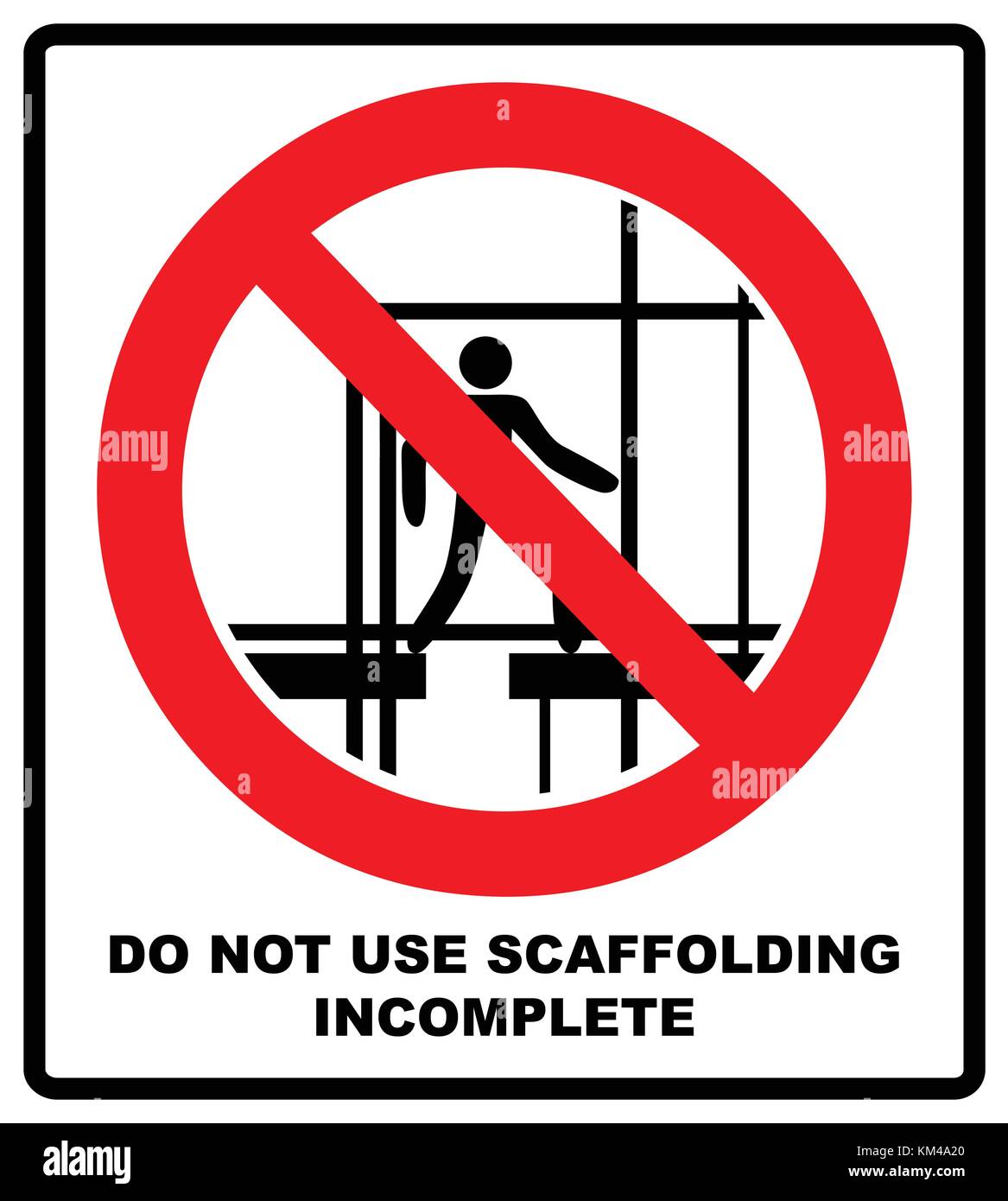 Do not use this incomplete scaffold. Warning banner. Vector ...