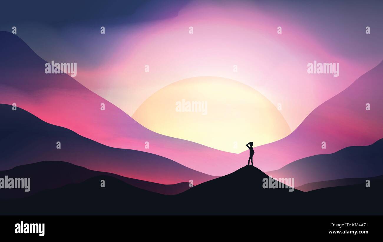 Hill ridge distance Stock Vector Images - Alamy