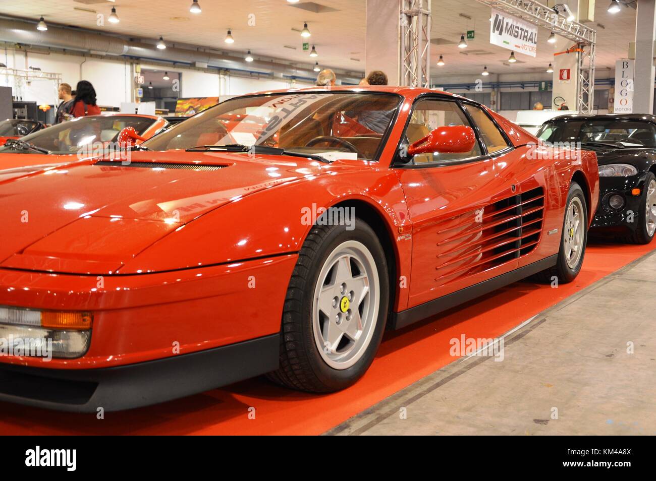 Ferrari Testarossa color red, year 1991, at Vintage car Padova, Italy ...