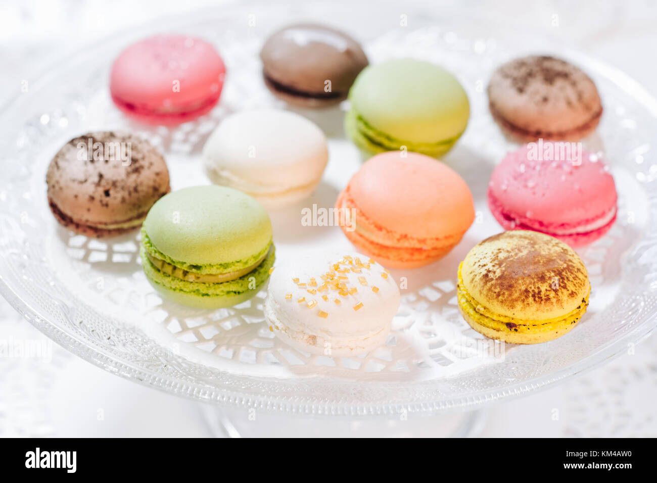 Typical and colorful french macaroons pastries Stock Photo - Alamy