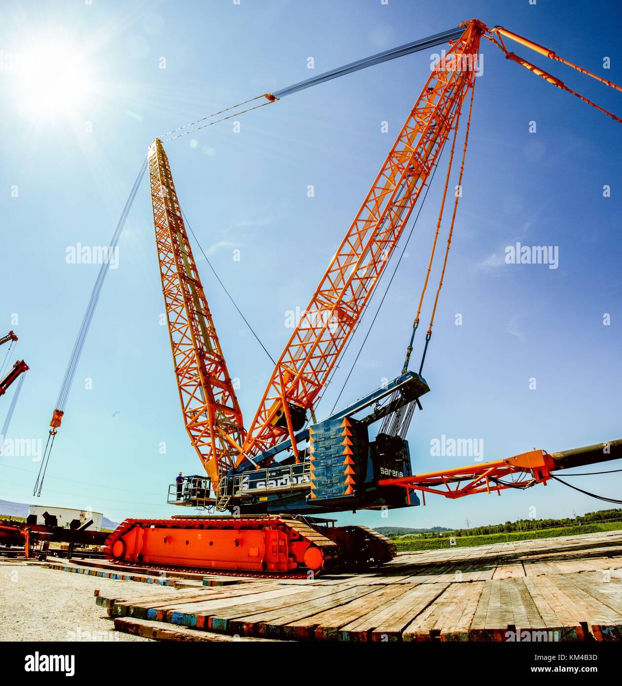 1200 tons weight Terex Demag CC 6800 crawler crane at major railway ...
