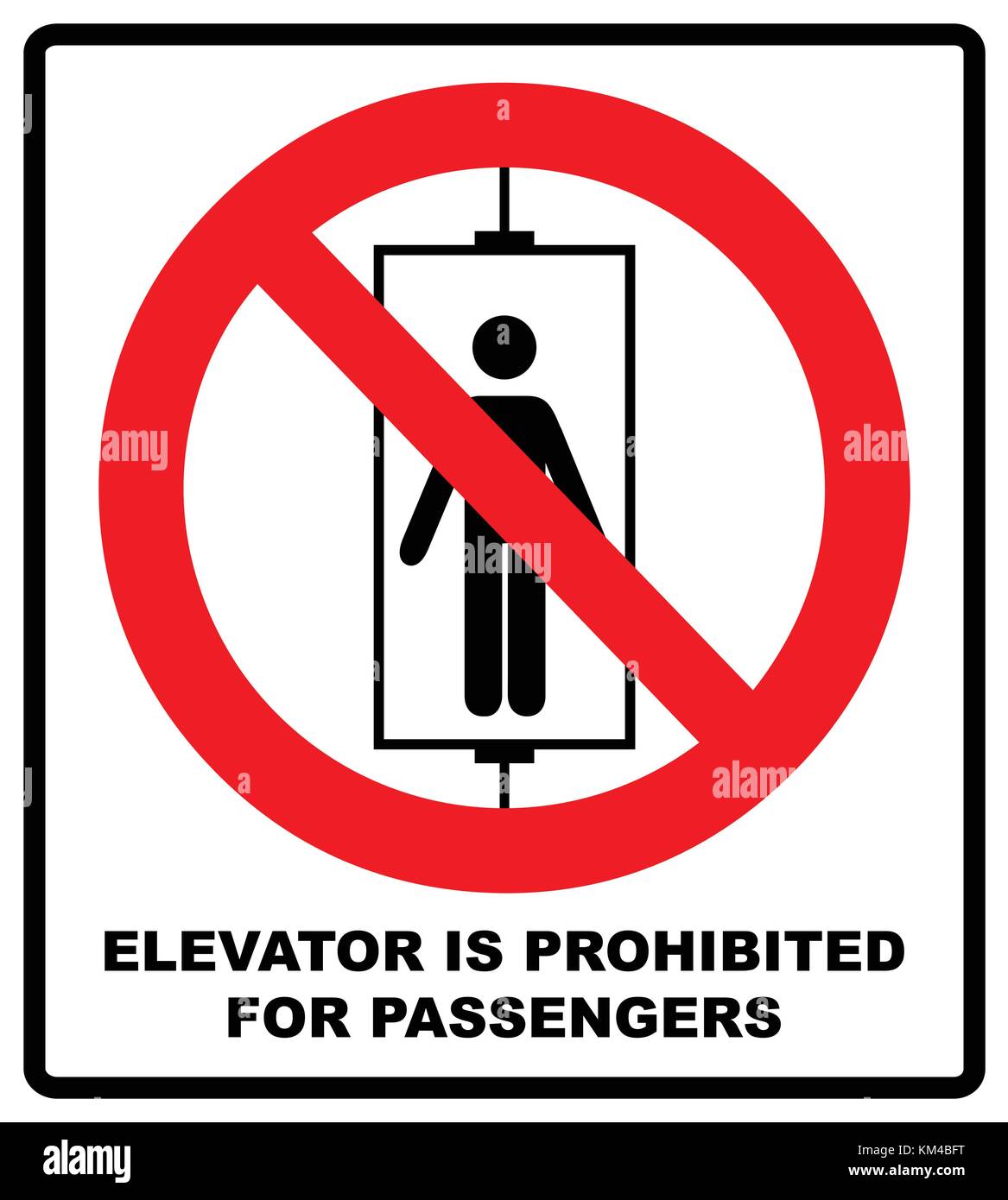 Elevator is prohibited for passengers symbol. Do not use elevator sign ...