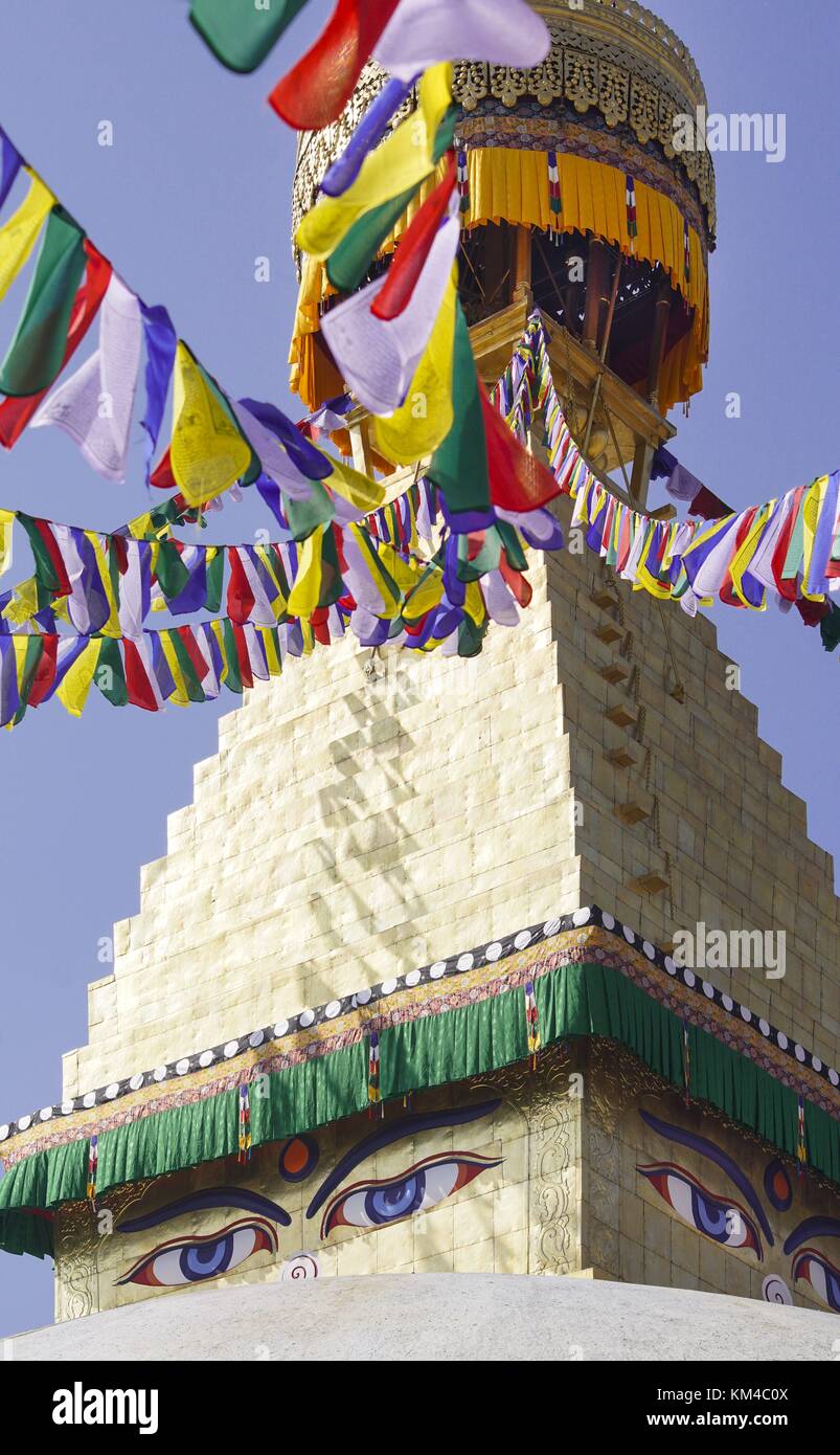The Stupa of Bodnath is one of the religious centers in the Himalayan ...