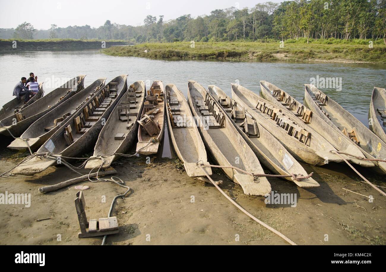 Such long boats (dugouts) are the usual means of transport on the ...
