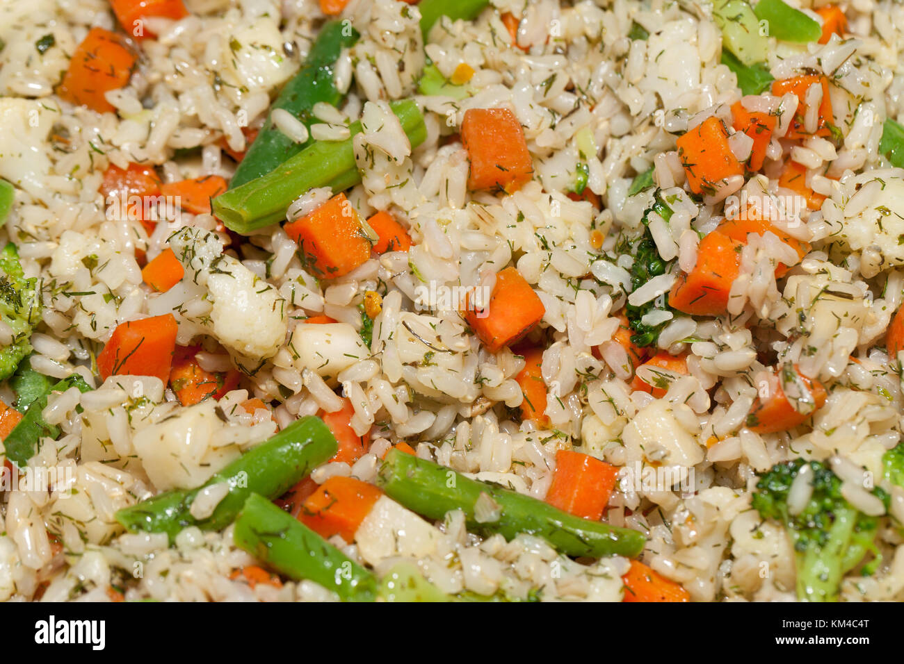 the healthy diet - brown rice with vegetable Stock Photo - Alamy