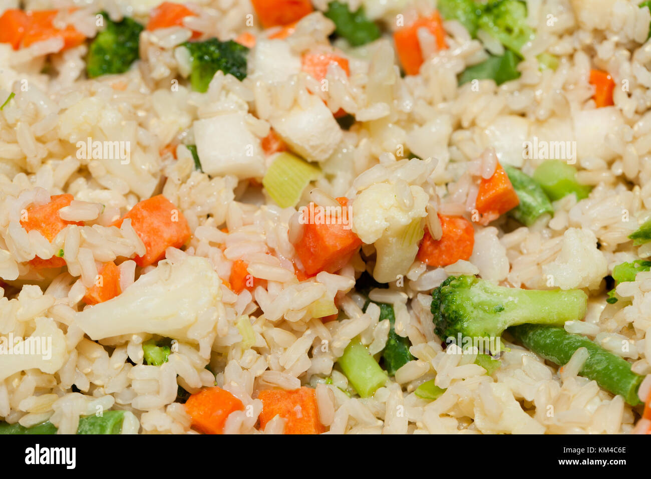 the healthy diet - brown rice with vegetable Stock Photo - Alamy