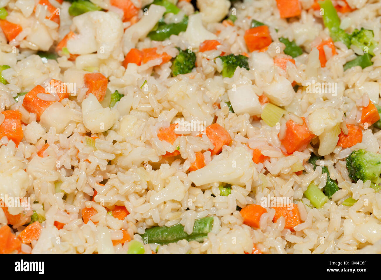 the healthy diet - brown rice with vegetable Stock Photo - Alamy