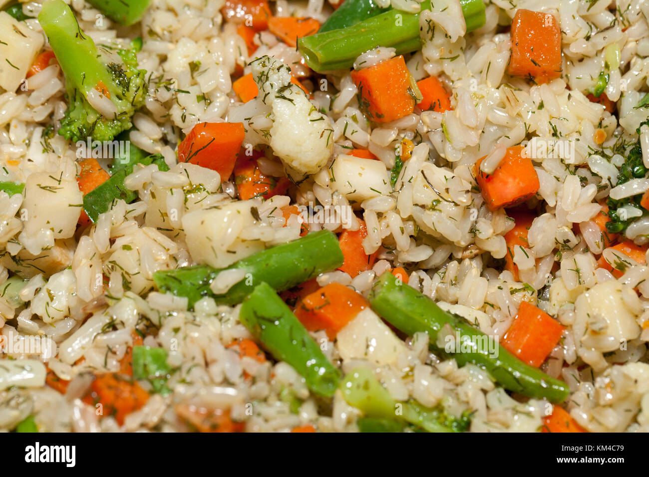 the healthy diet - brown rice with vegetable Stock Photo - Alamy
