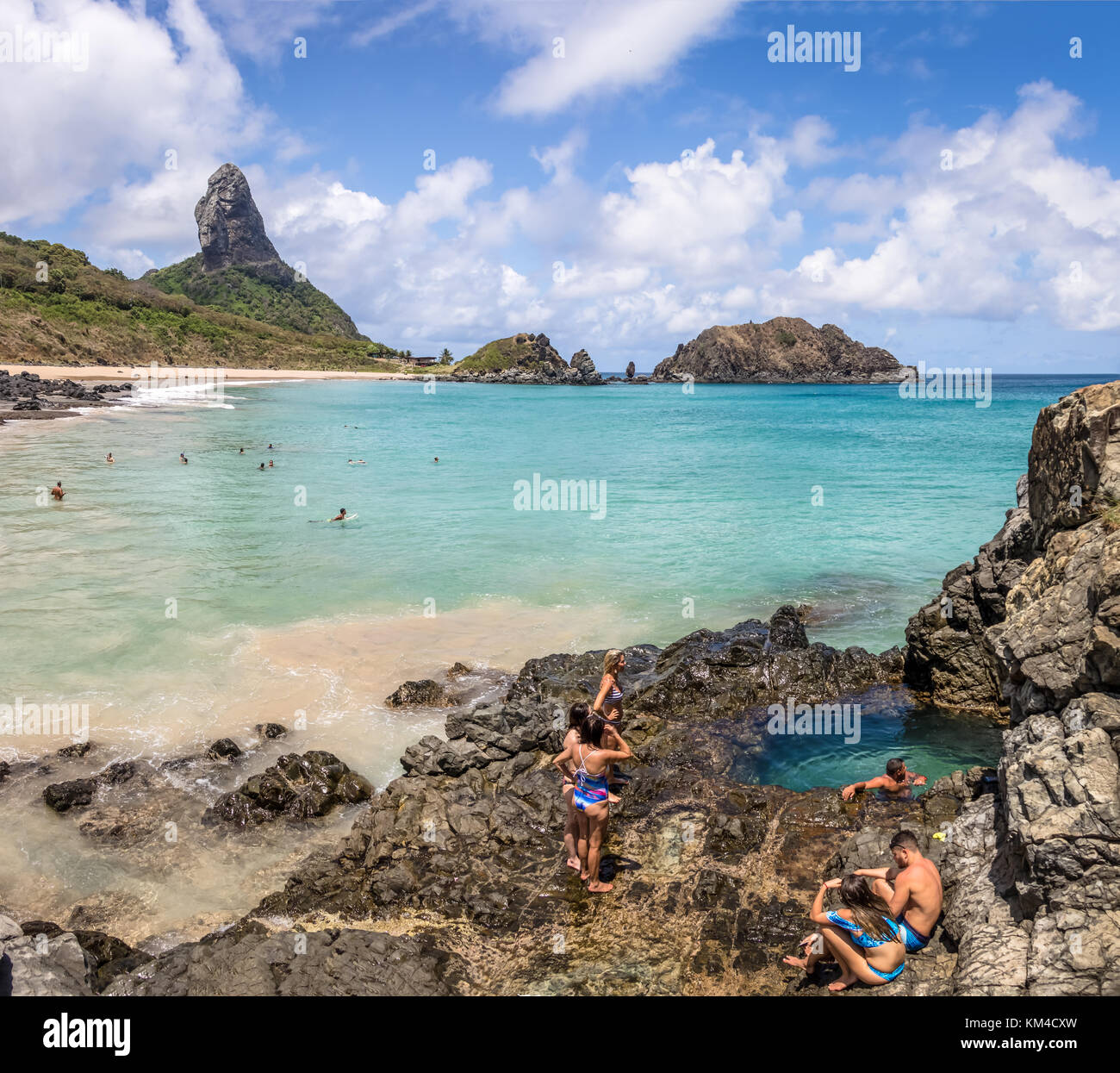 Buraco do Galego (Galego Hole) at Praia do Cachorro Beach with Morro do ...