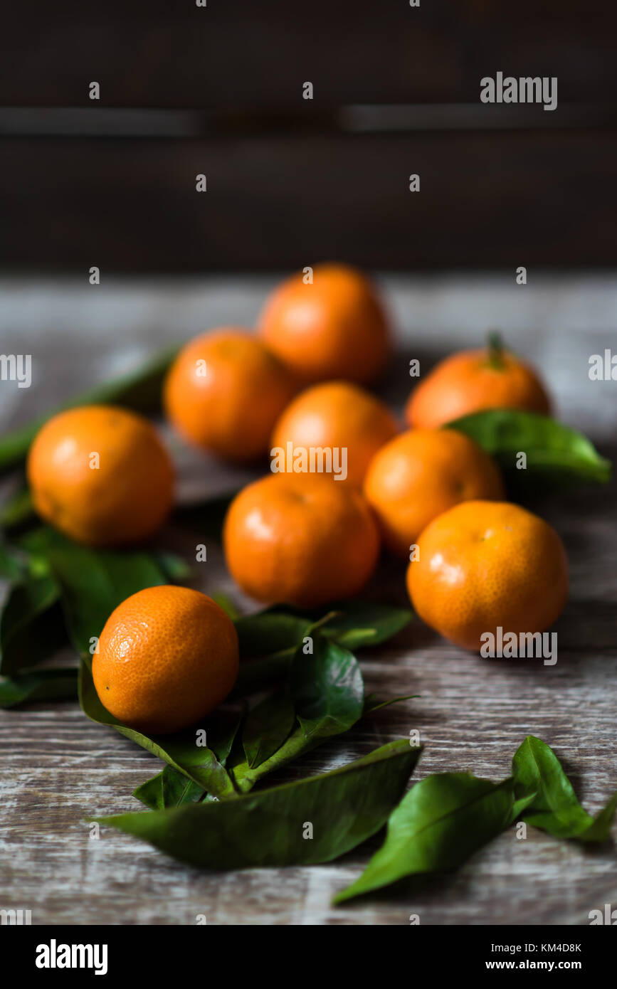 Tangerines in low key Stock Photo - Alamy