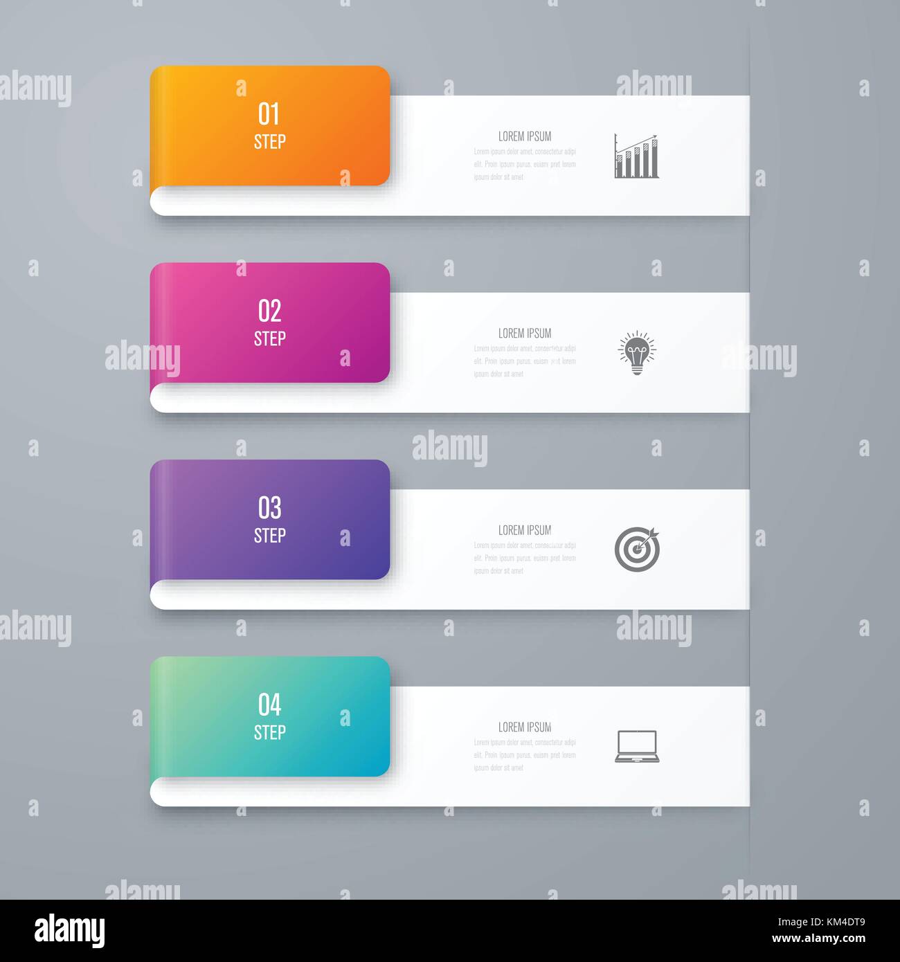 Business infographics template steps square Stock Vector Images - Alamy