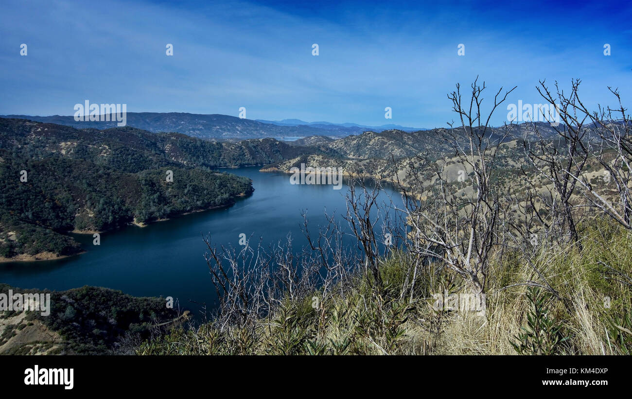 Aerial view of Lake Berryessa from the Blue Ridge Trail, Stebbins Cold ...