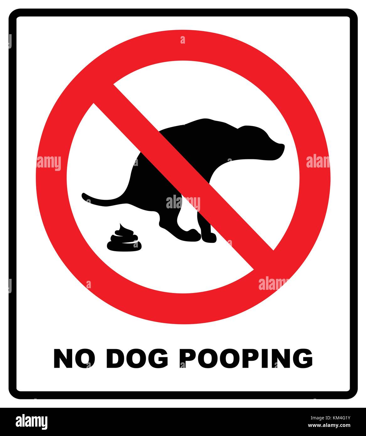 No dog poop zone red sign. Vector illustration on white background ...