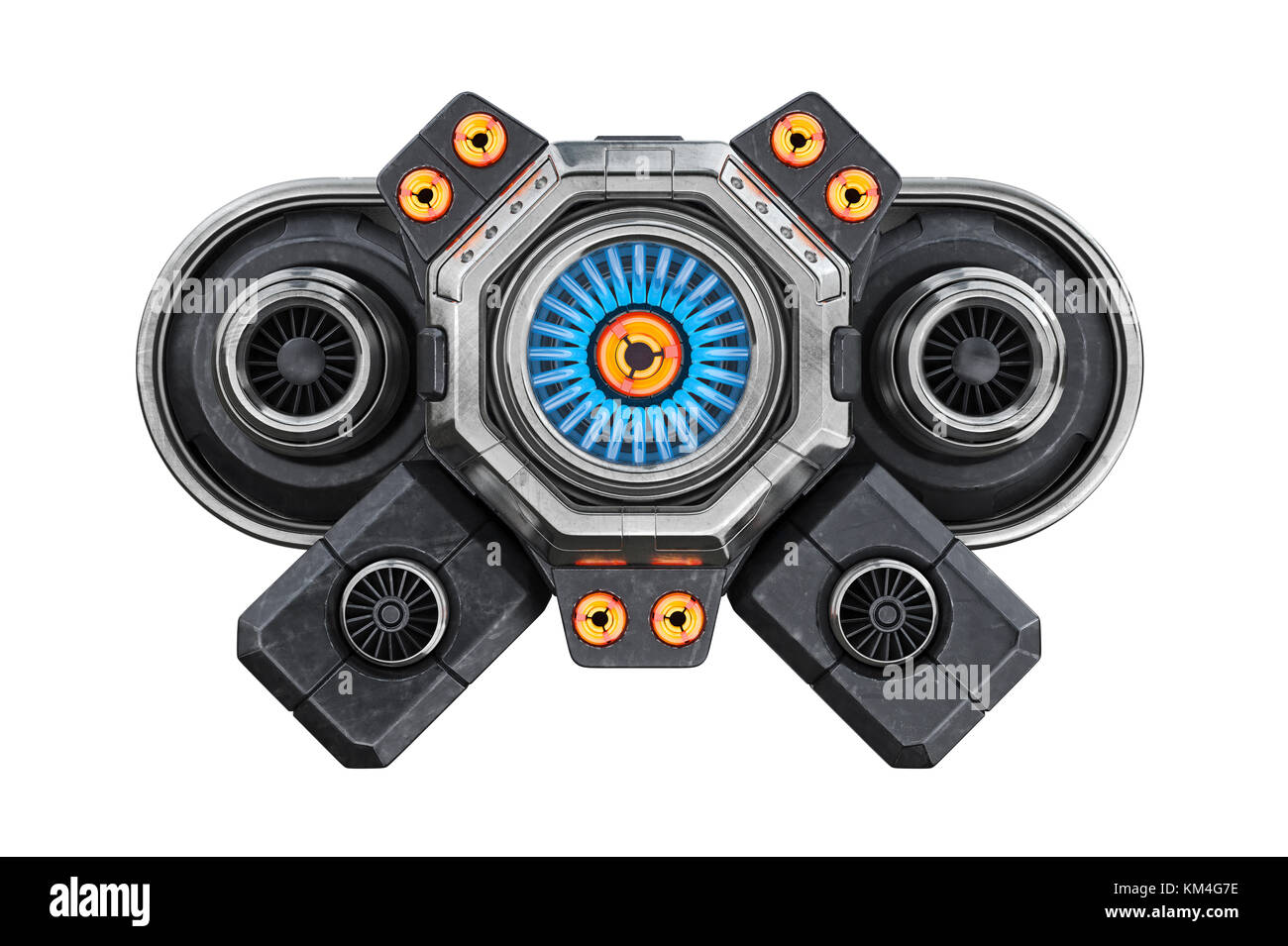 Sci-fi engine rocket, front view Stock Photo - Alamy