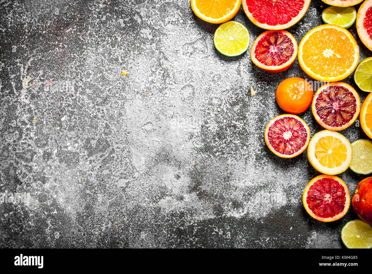 Citrus background. Fresh citrus fruit. On rustic background Stock Photo ...
