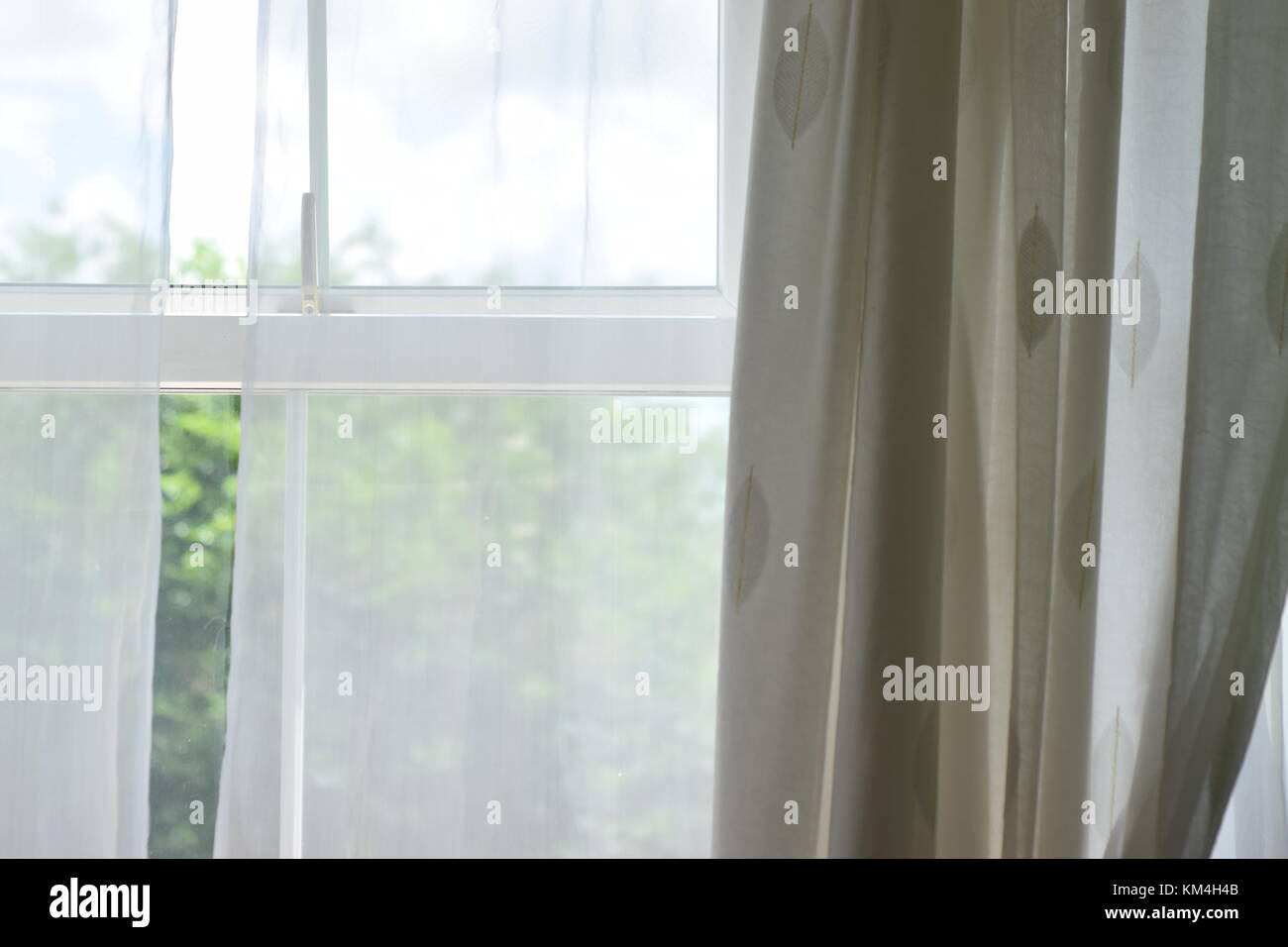 Curtains against an open window Stock Photo - Alamy