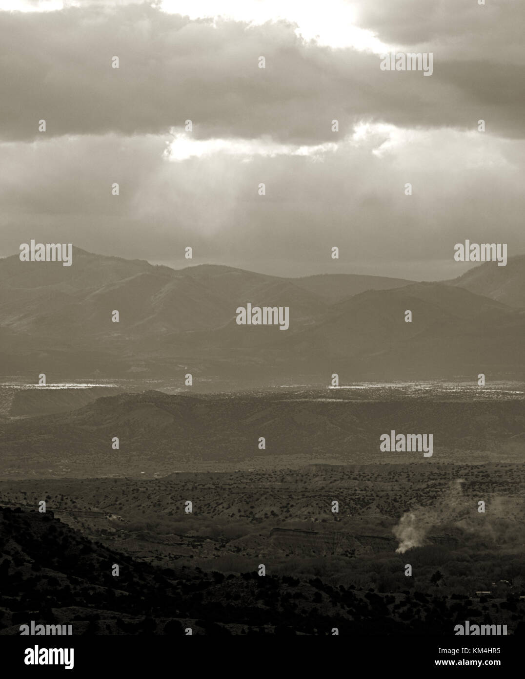 Beautiful cloudy scene taken from The High Road to Taos, New Mexico ...