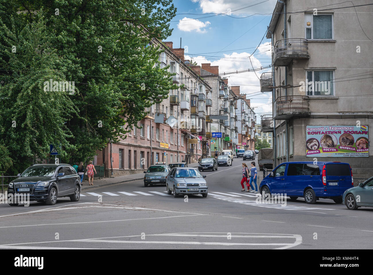Street in Ternopil city, administrative center of the Ternopil Oblast ...