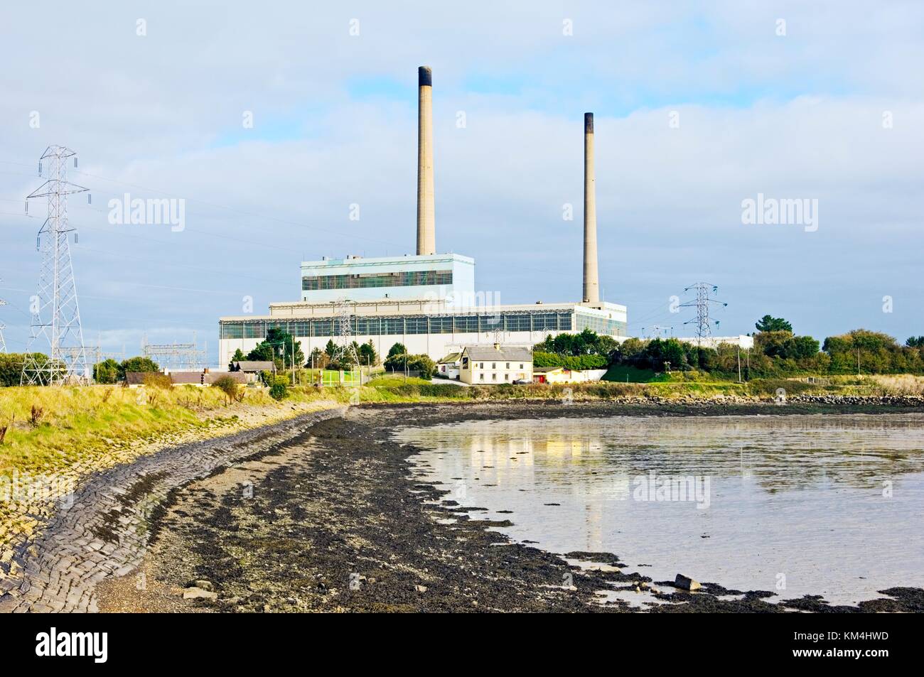 Tarbert Power Station on the River Shannon Estuary, County Kerry ...