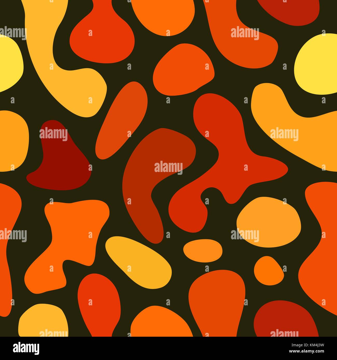 abstract vector chaotic spotted seamless pattern - orange, yellow and ...