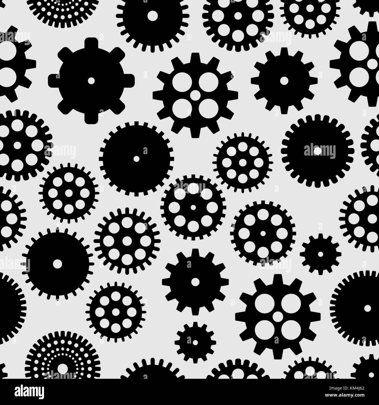 abstract vector black flat gears seamless pattern Stock Vector Image ...