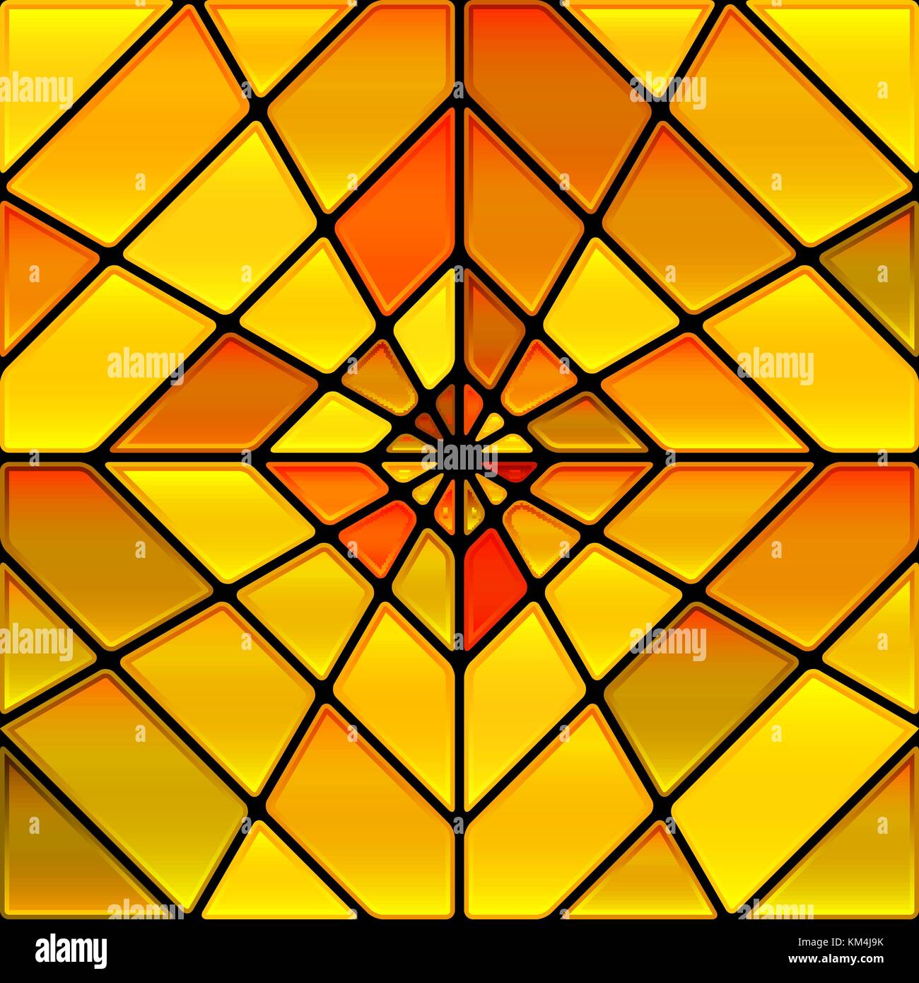 abstract vector stained-glass mosaic background - orange and yellow ...