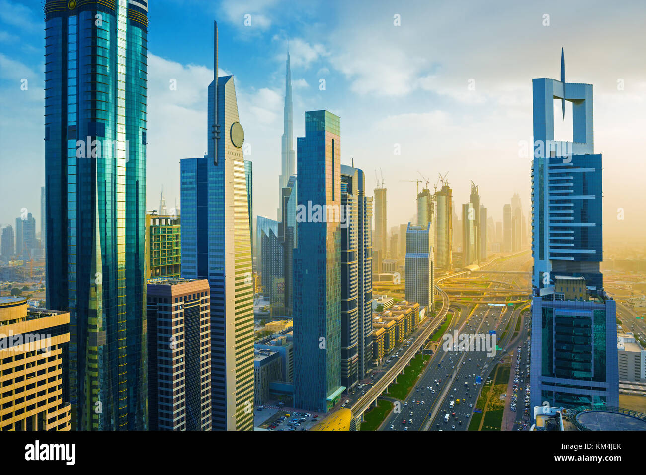 Dubai downtown skyscrapers and Sheikh Zayed road,Dubai,United Arab ...