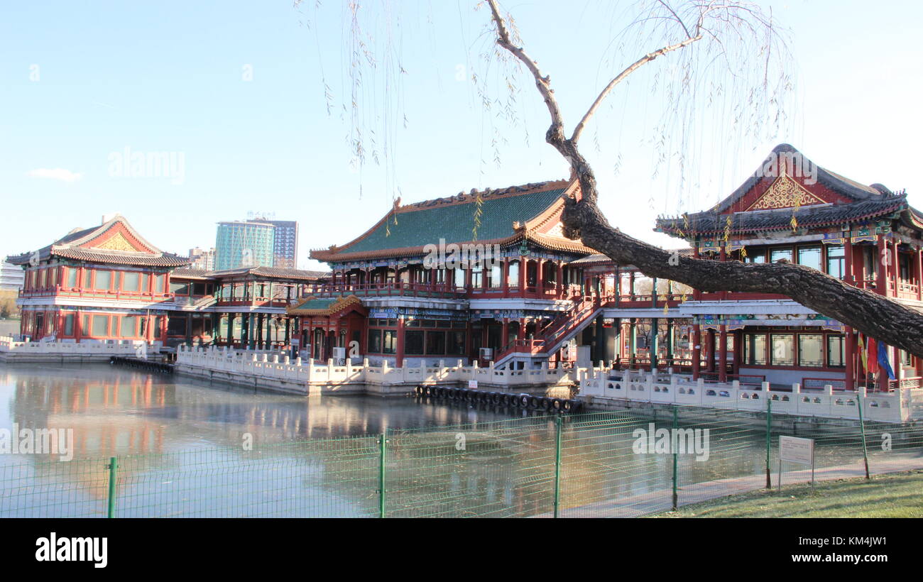 Traditional pavilions in Longtan Park - Beijing, China Stock Photo - Alamy