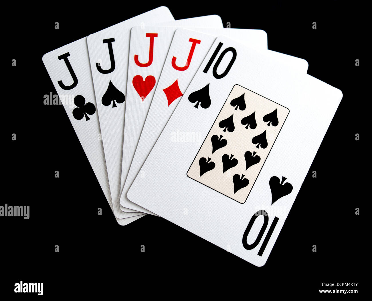 Four kind poker hand poker hi-res stock photography and images - Alamy