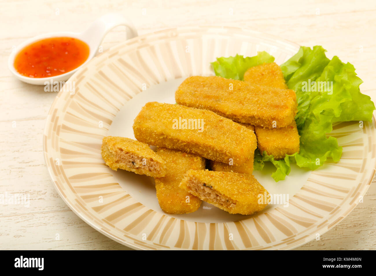 Salmon Fish sticks Stock Photo - Alamy