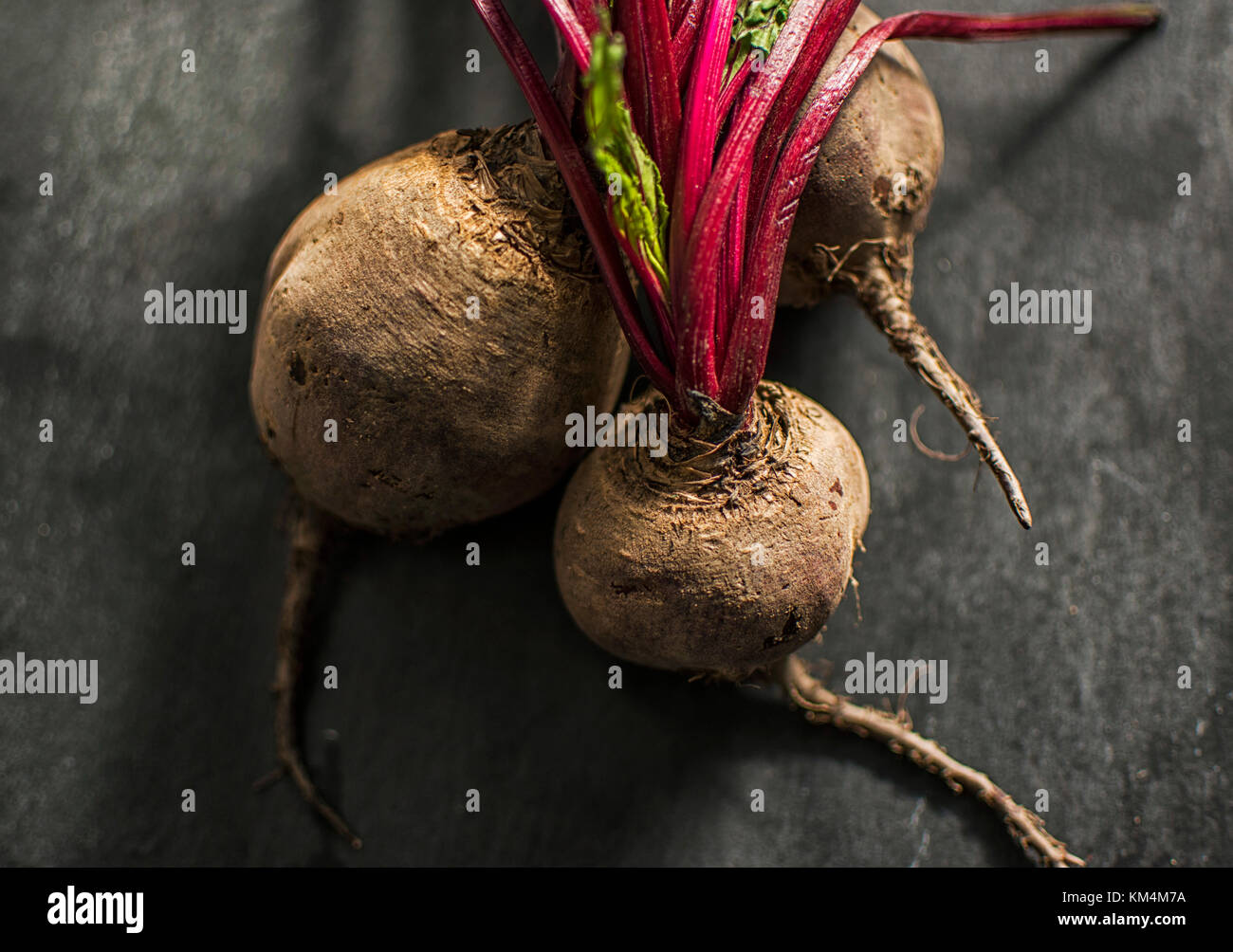 Raw Beetroot on Slate Stock Photo - Alamy