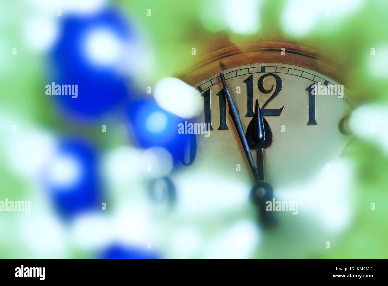 Detail of New Year Clock Face Before Midnight Stock Photo - Alamy